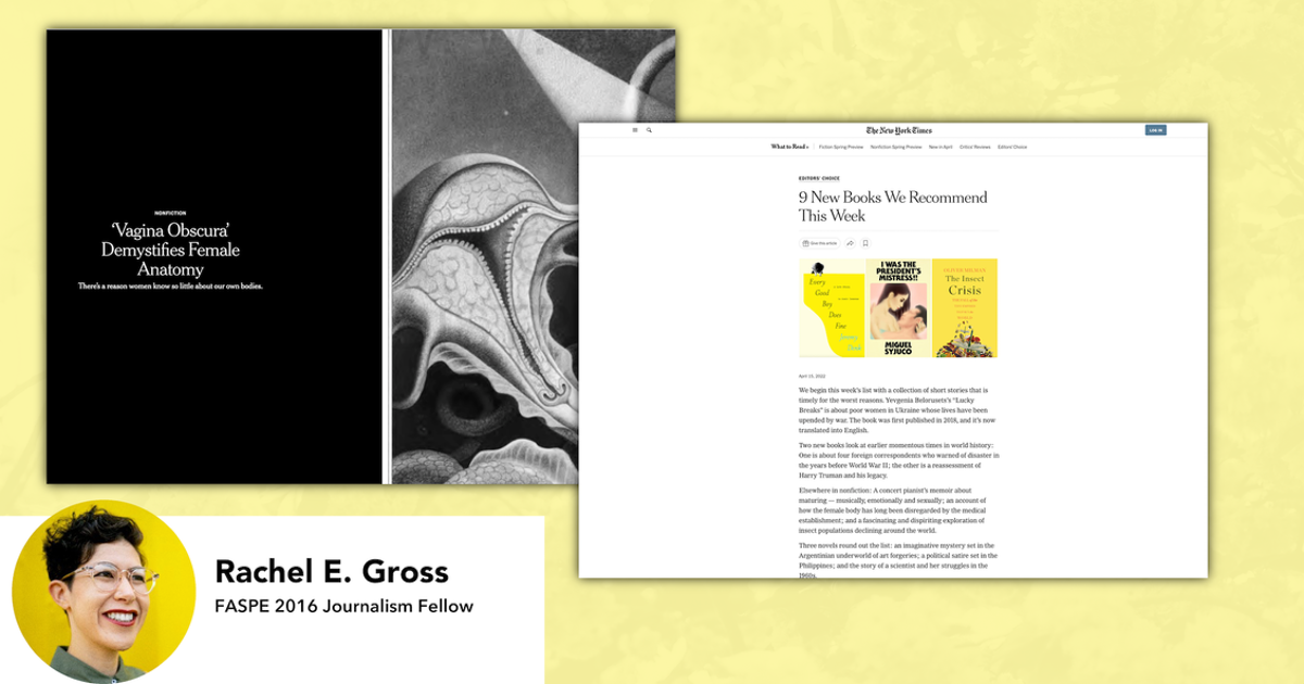 2016 Fellow Rachel E. Gross Recognized by the New York Times - FASPE